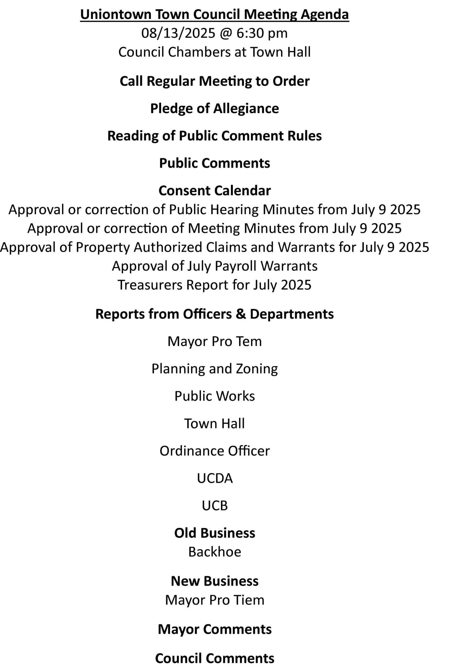 Town Hall - Uniontown, WA